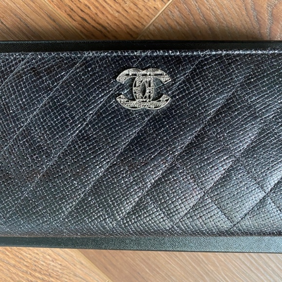 CHANEL | Bags | Chanel Quilted Wallet With Box And Authentication Card ...